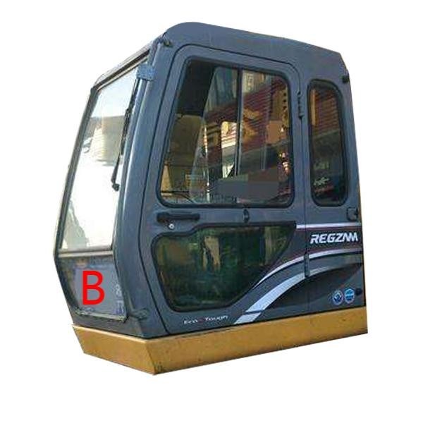 White Green Excavator Front Glass Replacement 10 Holes Cab Glass For ...